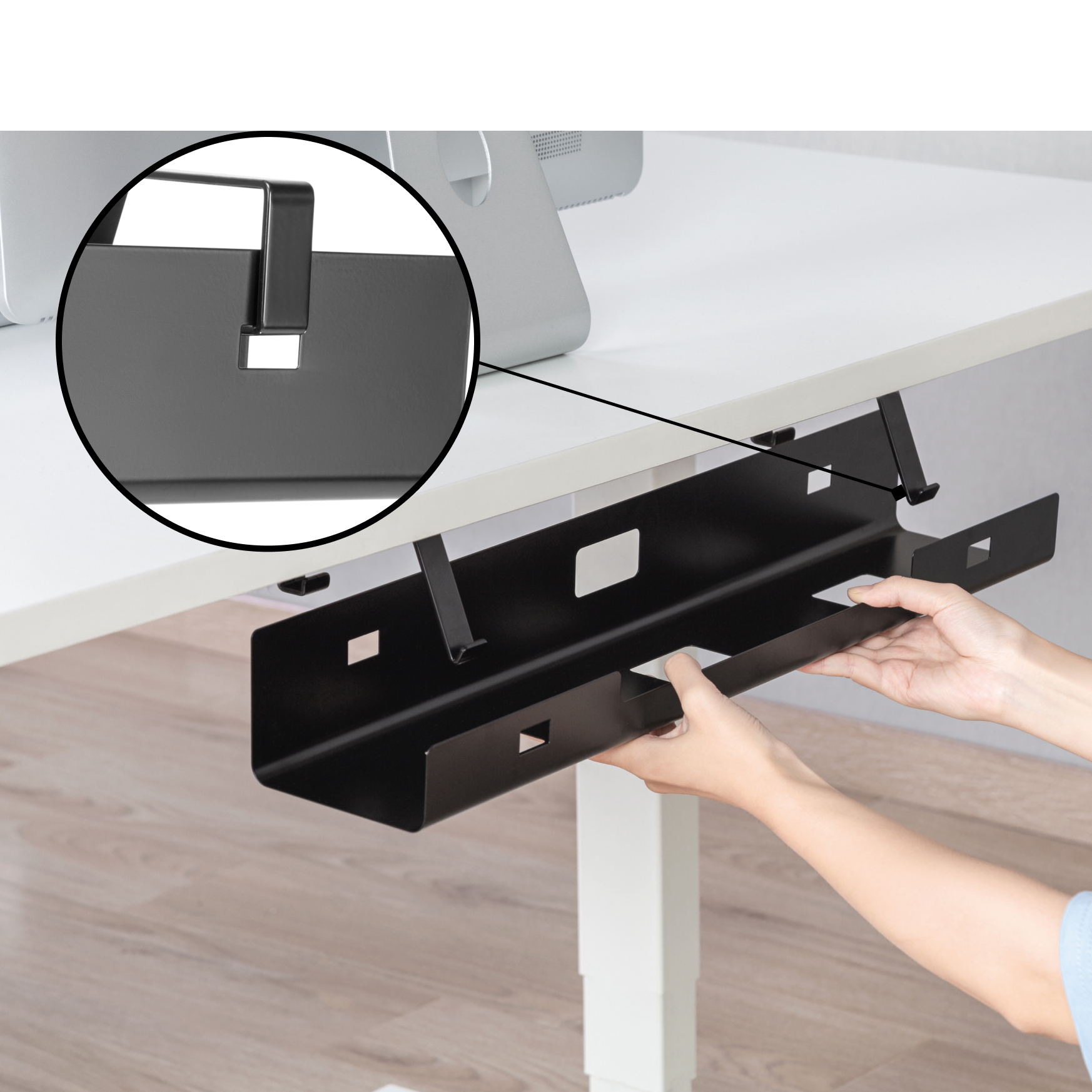 acatana Cable Management Tray Under Desk Hide Cord Organizer for Wire ...